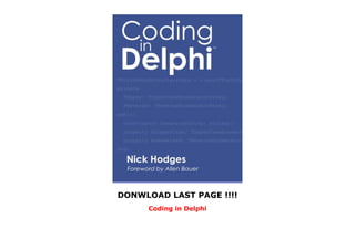 Coding in Delphi | PPT