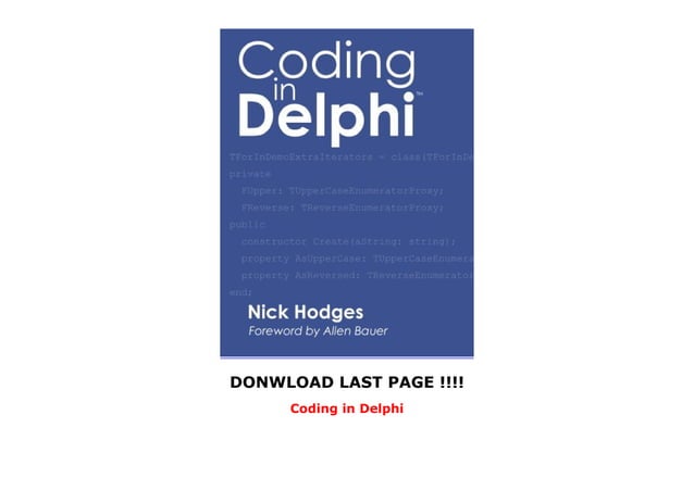 Coding In Delphi Ppt