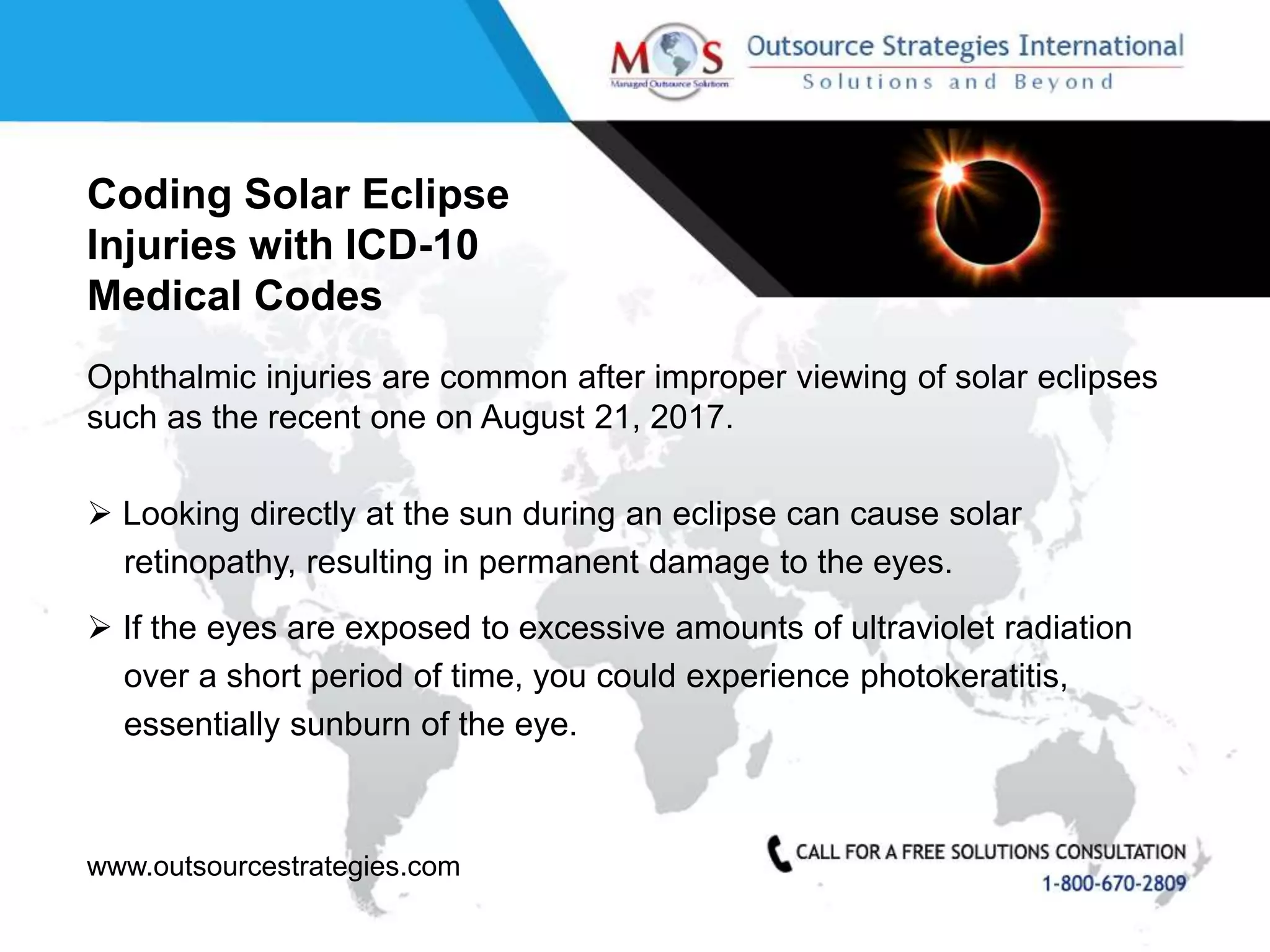 Coding Solar Eclipse Injuries with ICD-10 Medical Codes | PPT