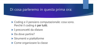 Il pensiero Computazionale come risorsa trasversale | PPT