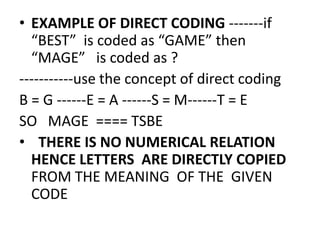 Coding and decoding topic for aptitude | PDF