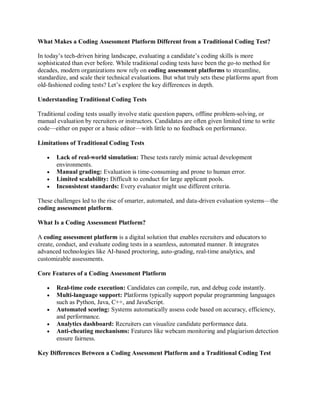 What Makes a Coding Assessment Platform Different from a Traditional ...