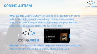 Coding Autism Revised Pitch Deck for Investors | PPT