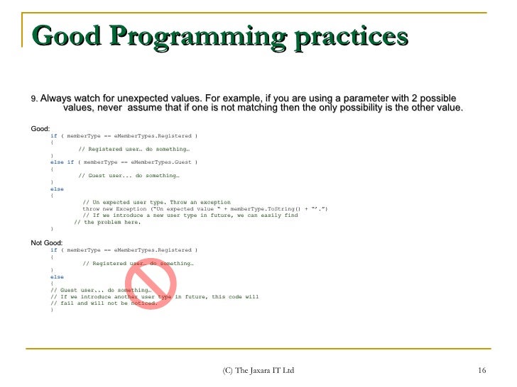 Coding Best Practices