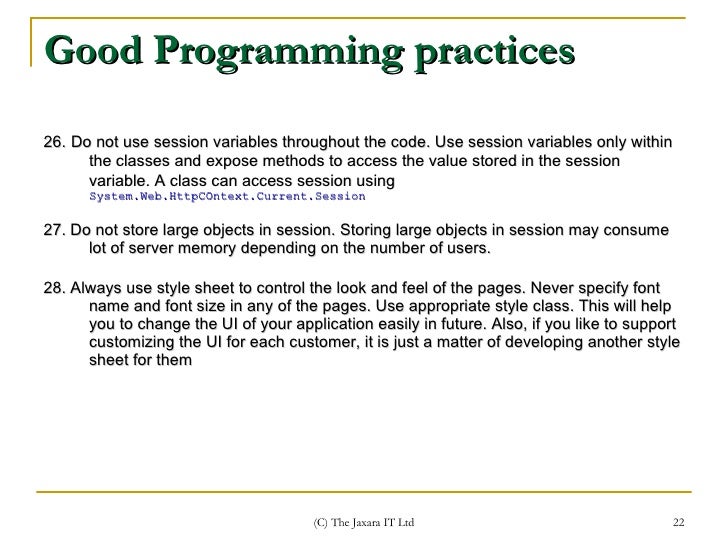 Coding Best Practices 