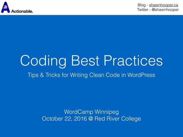 WordPress Coding Standards & Best Practices | PPT