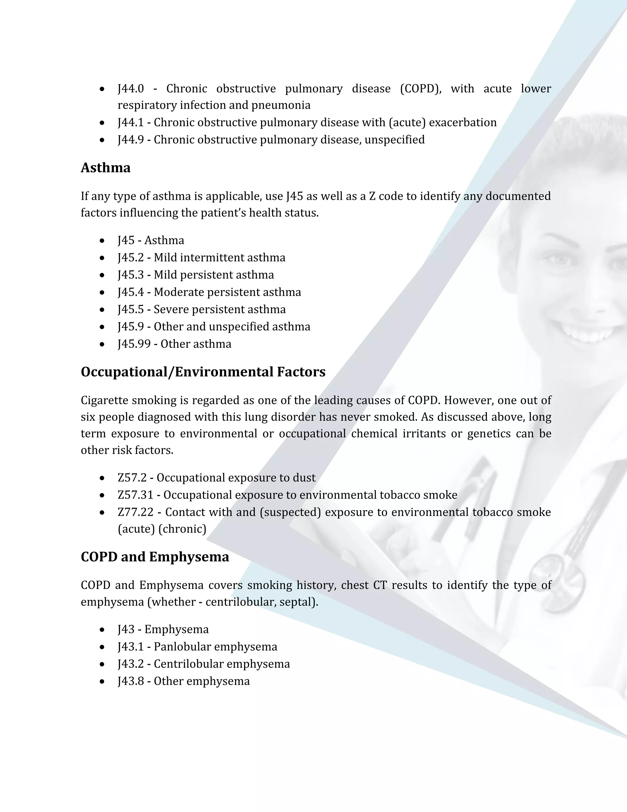 Coding for COPD – An Overview | PDF | Smoking Cessation | Wellness