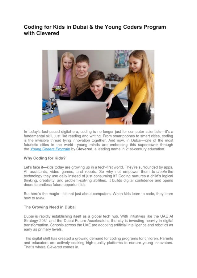 Coding for Kids in Dubai & the Young Coders Program with Clevered.pdf
