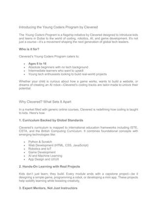 Coding for Kids in Dubai & the Young Coders Program with Clevered.pdf
