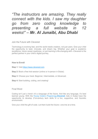 Coding for Kids in Dubai & the Young Coders Program with Clevered.pdf