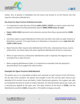 Coding for Open Fracture Debridement | PDF