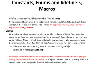 On Coding Guidelines | PPTX | Programming Languages | Computing