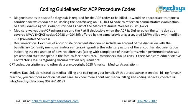 Coding guidelines for acp procedure codes | PDF