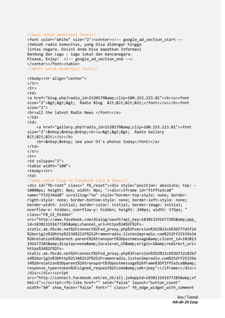 Source Code Halaman Web Radio Stremaing [RAMEN RADIO] | DOCX | Social ...