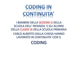 Continuità usando il Coding | PPT