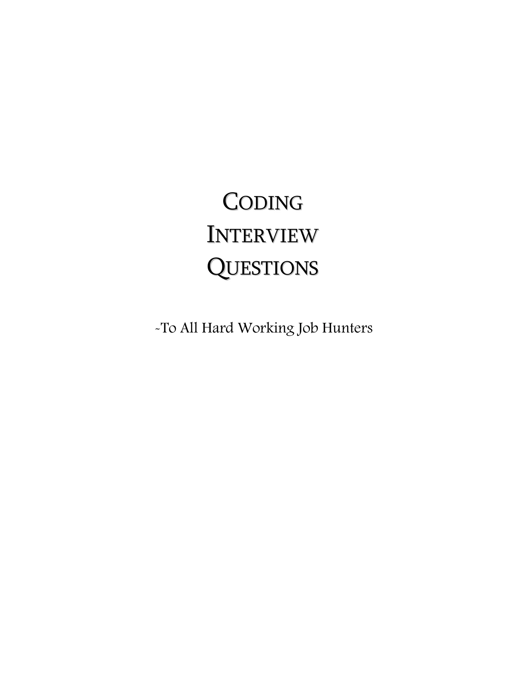 Coding Interview Questions Pdf
