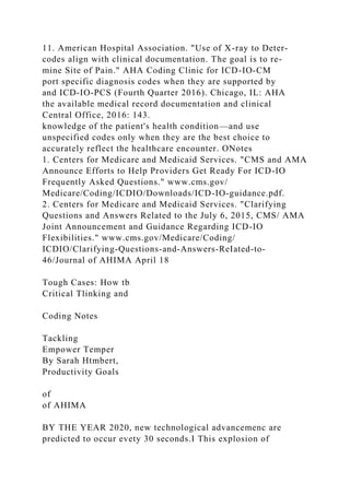 Coding NotesImproving Diagnosis By Jacquie zegan, CCS, w.docx | Web ...