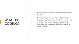 Coding presentation | PPT
