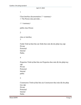 Coding standard | DOCX