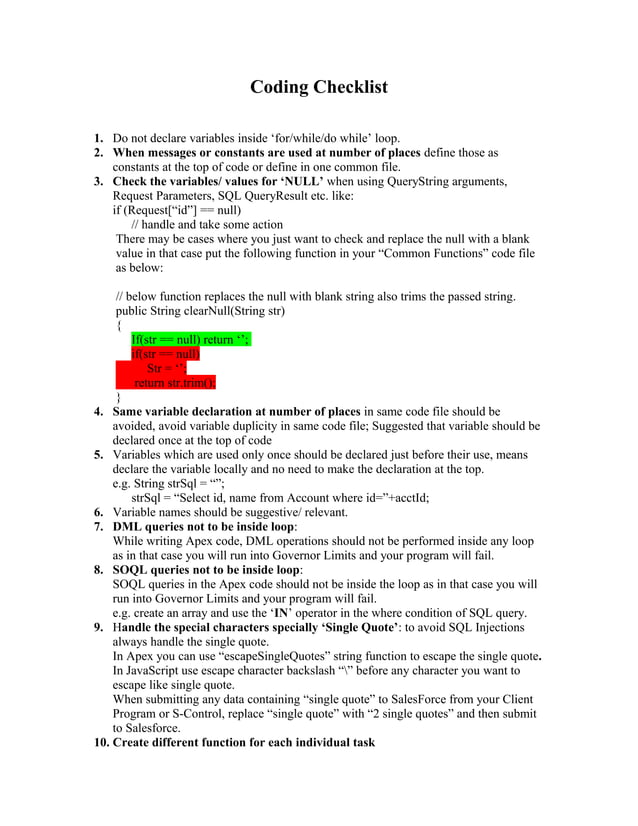 Coding standards | DOC