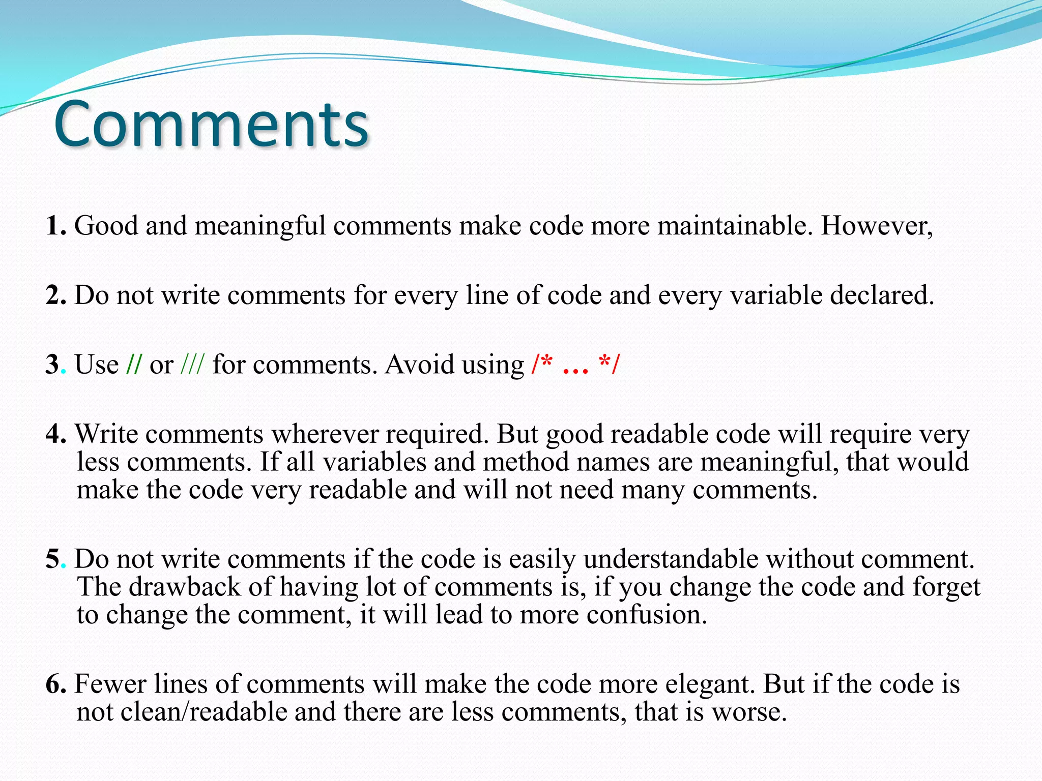 Coding standards | PPTX