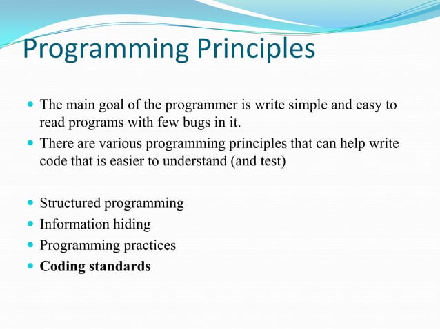 Coding standards | PPTX | Programming Languages | Computing