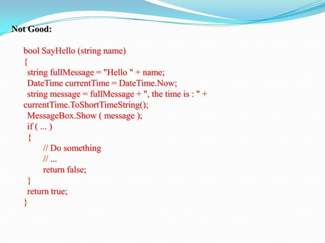 Coding standards | PPTX | Programming Languages | Computing