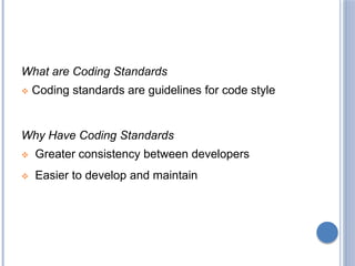 Coding standards | PPT