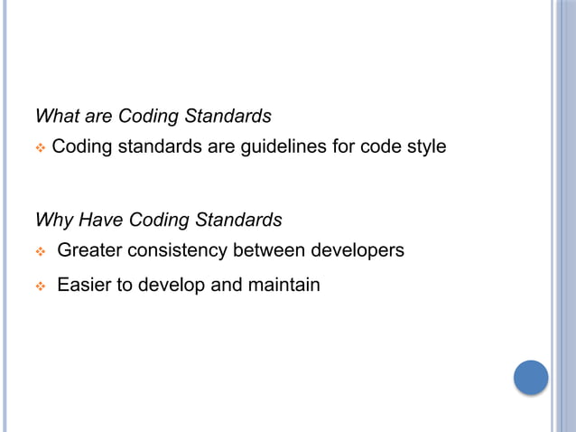 Coding standards | PPT
