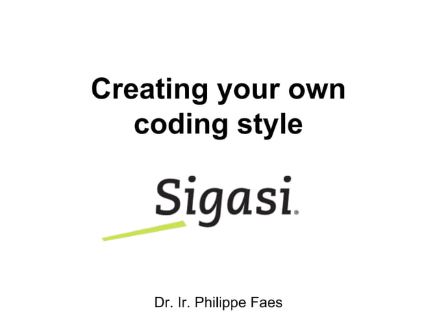 Creating your own coding style | PDF