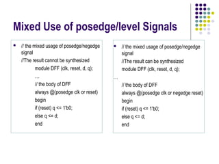 Coding style for good synthesis | PPT | Programming Languages | Computing