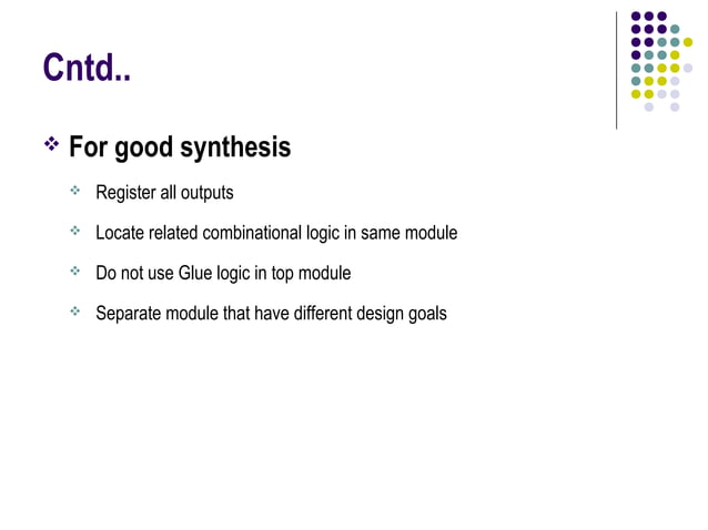 Coding Style For Good Synthesis Ppt Programming Languages Computing