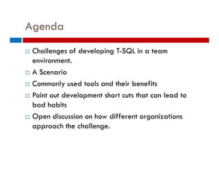 Coding T-SQL in a Team Environment | PDF