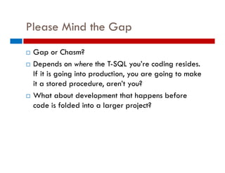 Coding T-SQL in a Team Environment | PDF