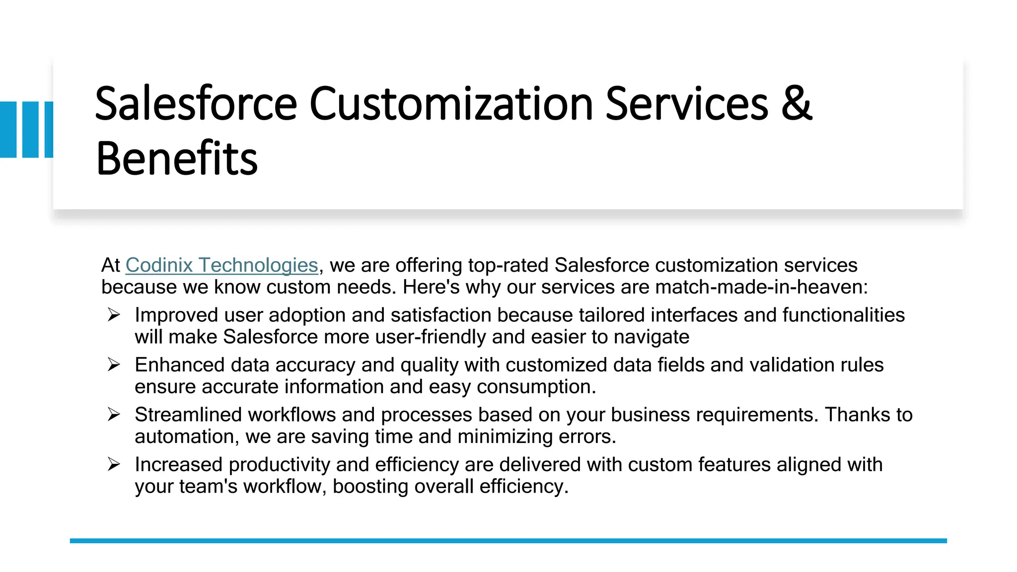 Codinix Technologies Salesforce Customization Services Pptx