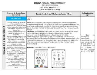 CODISENO-PLAN-ANUAL-LECTOESCRITURA.pdf para primer grado | PDF