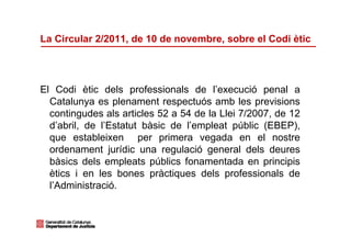 Codi ètic dels professionals de l'execució penal. Miguel Hernández | PDF