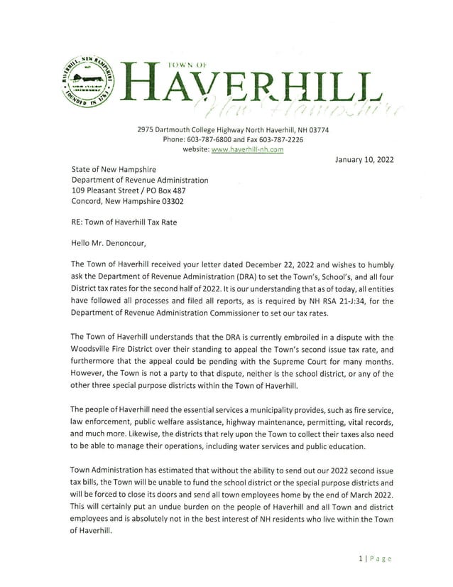 Brigitte Codling Draft Letter to DRA Asking the Agency to Set Haverhill ...