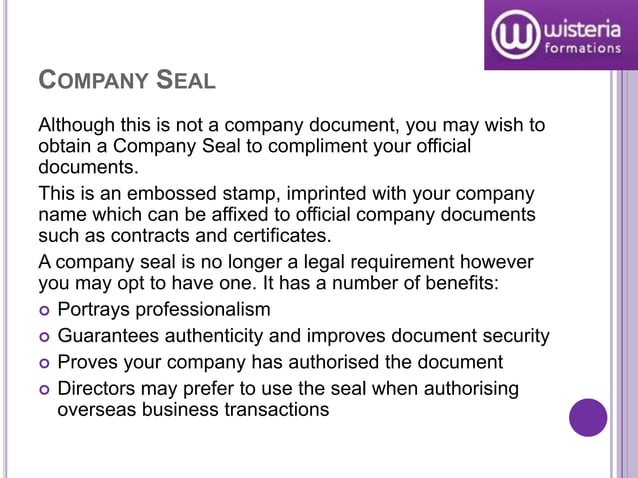 Limited Company Documents | PPT