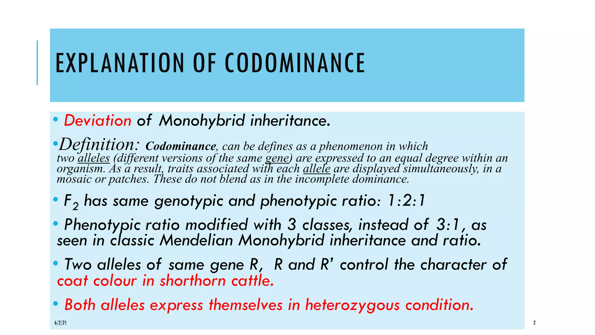 Plant Cytogenetics:Codominace ppt | PDF