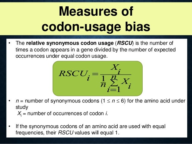 best presentation on codon bias and its appliaction