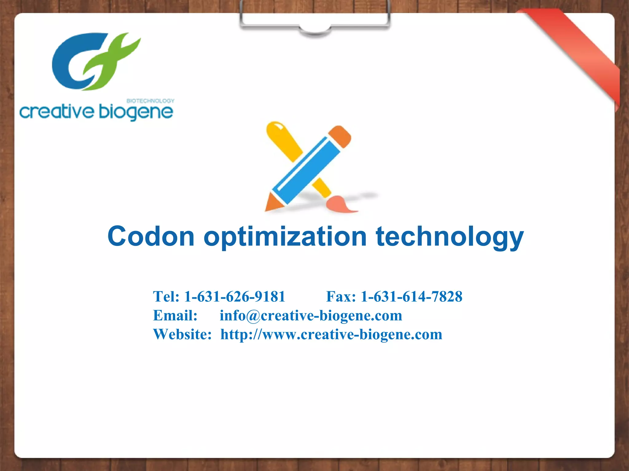 Codon optimization-Creative Biogene | PPT