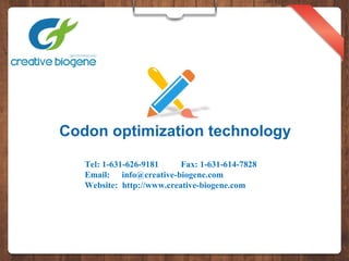 Codon optimization-Creative Biogene | PPT