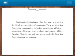 Codon optimization-Creative Biogene | PPT