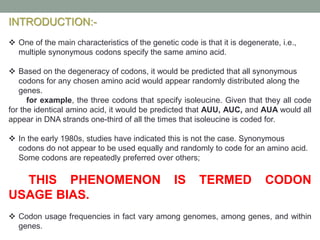 Codon usage/bias | PPTX
