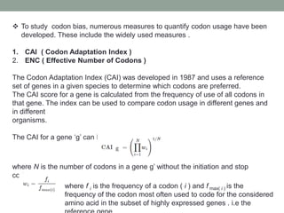 Codon usage/bias | PPTX