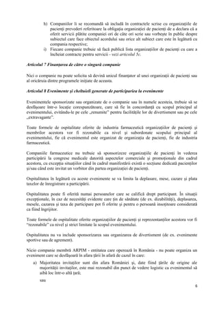 Cod practica etica asociatii de pacienti vs. pharma | PDF