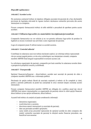 Cod practica etica asociatii de pacienti vs. pharma | PDF