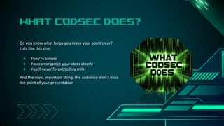 codesec club orientation ppt made for just orientation | PDF