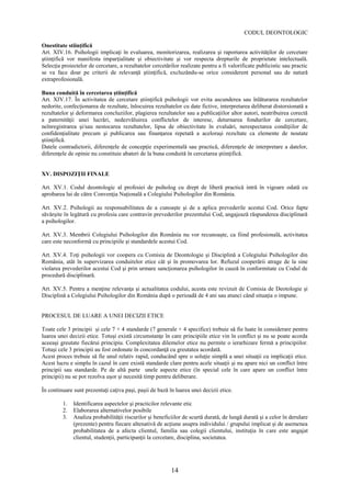 Codul deontologic | PDF